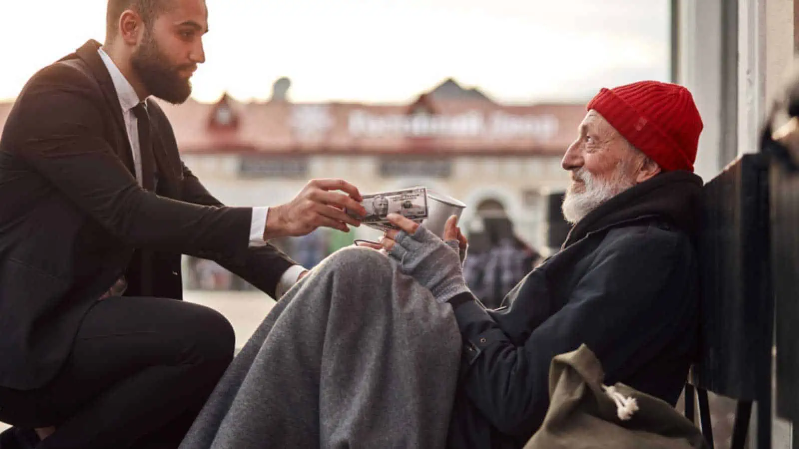 People Giving To The Homeless